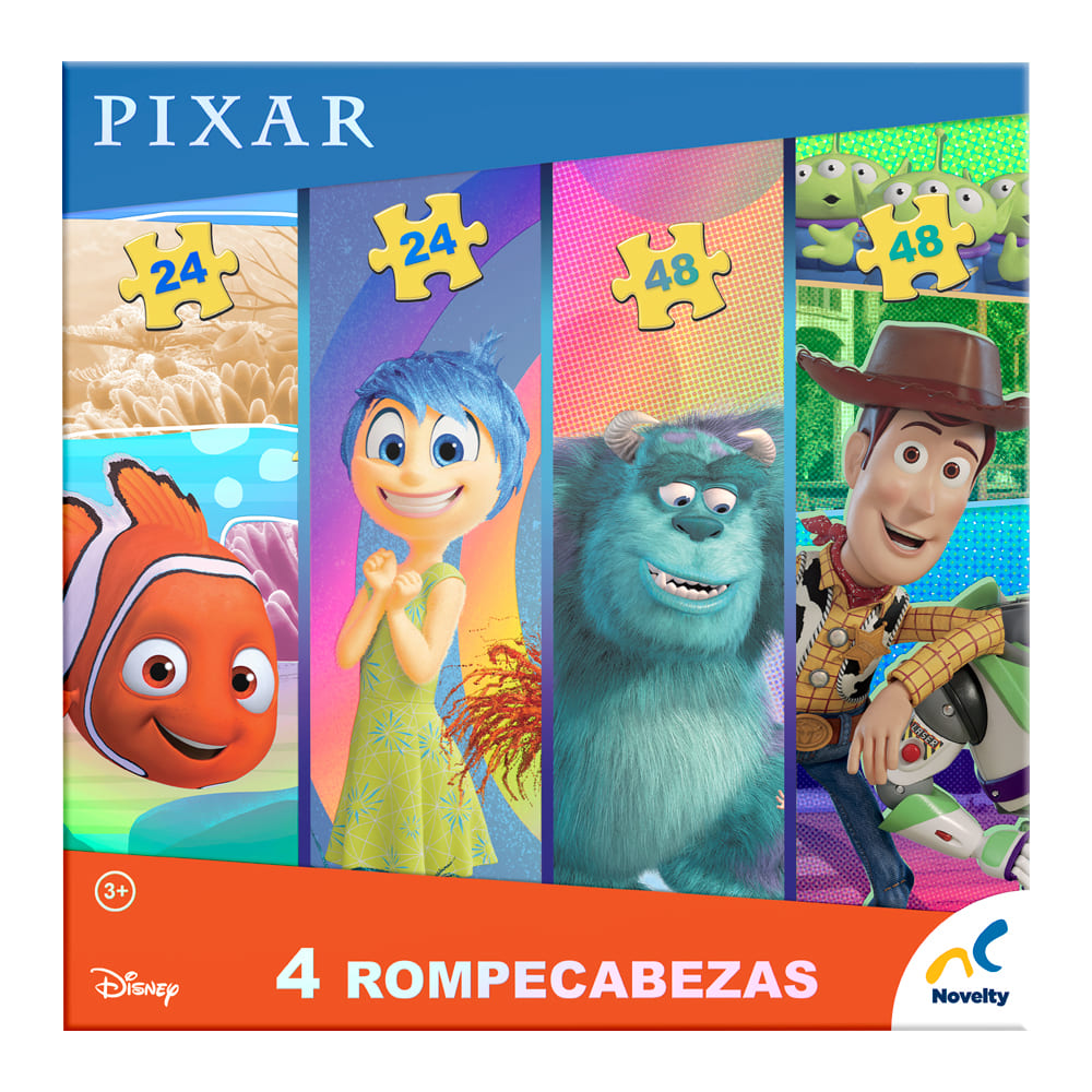 Rompecabezas Disney Pixar 4 en 1 – Intensamente, Nemo, Toy Story ...