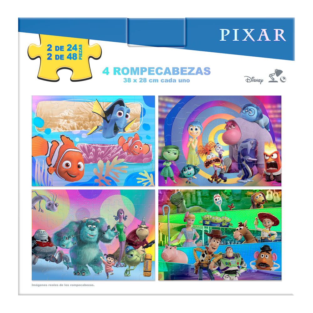 Rompecabezas Disney Pixar 4 en 1 – Intensamente, Nemo, Toy Story ...