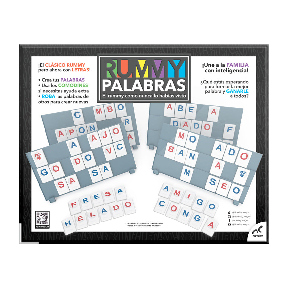 Rummy Palabras – Juego de Mesa Educativo Familiar | Novelty – Novelty Corp.
